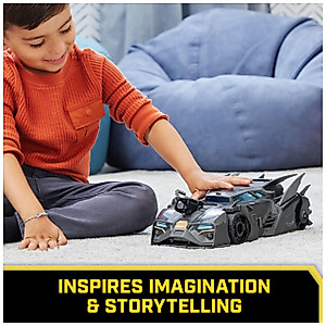 DC Comics, Crusader Batmobile Playset with Exclusive 4-inch Batman Figure, 3 Super-Villain Paper Figures, Kids Toys for Boys and Girls Ages 4+