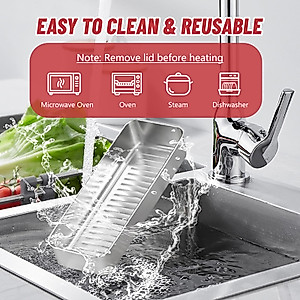 2 Pcs Cheese Container,Deli Meat Storage for Refrigerator,304 Stainless Steel Airtight Deli Meat Container,Food Storage Containers,Fridge Organizers and Storage with Lids Stackable (26.5*10*4.6cm)