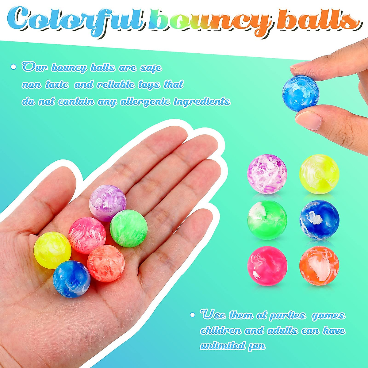 Sumind 500 Pcs Small Bouncy Balls in Bulk Rubber High Bouncing Balls Mini Bouncy for Birthday Party Favors Gift Game Prizes Vending Machines Fillers Outdoor Activities(0.98 Inch)