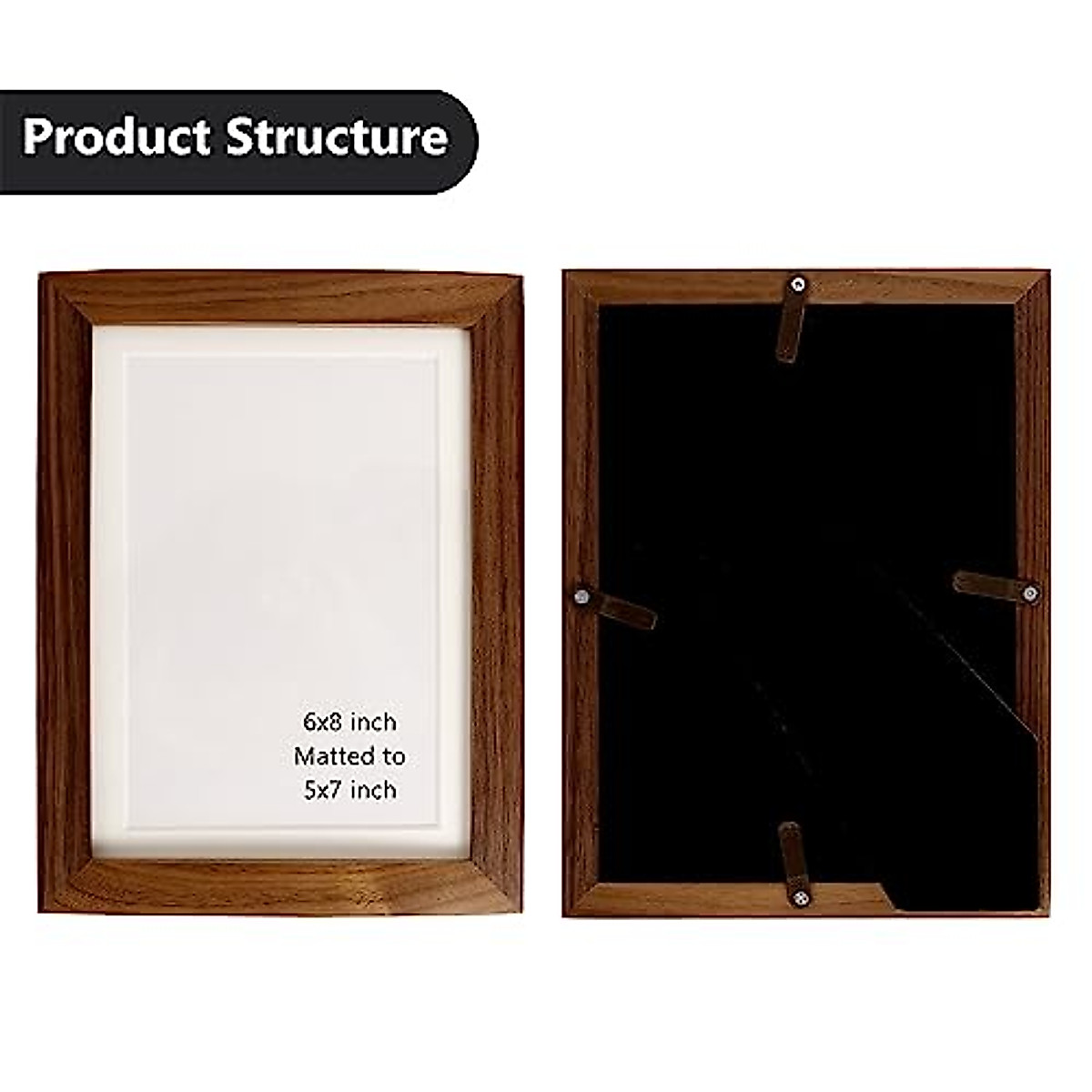 Hans Photo Frame,Made of Solid Wood Picture Frame for Tabletop Diaplay-Curved Surface