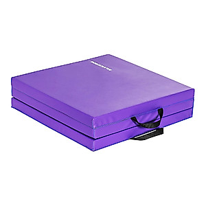 BalanceFrom Folding Gymnastics Mat Home Gym Floor Tumbling Equipment, Purple