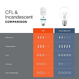 LimoStudio (4 Pack) 45W CFL Light Bulb, Compact Fluorescent Lighting Full Spectrum Photo Bulb, Daylight Pure White, 5500K, 2100LM, E26, E27, AGG117