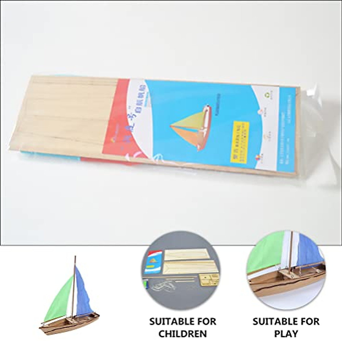 Gadpiparty 1Set DIY Wooden Sailboat Model Kits, Wood Boat Craft Model Boat Building Activities Woodcrafts Education Puzzle Toy for Kids Party Favors