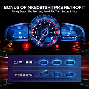 Autel MaxiCOM MK808TS with MX-Sensor, 2023 Updated of MK808BT and TS608, Bi-Directional Control, 28+ Service, All Systems Diagnoses, Activate/Program/Relearn TPMS Sensors, Access AutoAuth for FCA SGW