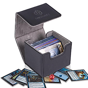 MTG Deck Box for Card,Card Storage Box Fits 100+ Single Sleeved Cards, PU Leather with Strong Magnet Function Card Deck Case Compatible with Collectible Trading Cards, Magic Commander TCG Card