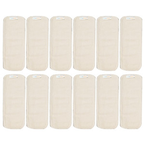 ALVABABY 12PCS Newborn Cloth Diaper Insert,4 Layers Cloth Diaper Inserts, Inserts,Reusable Cloth Diaper Inserts Overnight 12SMB