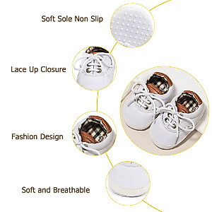 Morbido Infant Baby Boys Girls Canvas Sneaker Toddler Slip On Anti Skid Newborn First Walkers Candy Shoes for 0-18 Months White