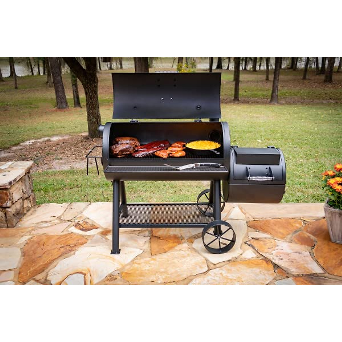 Oklahoma Joe's Longhorn Reverse Flow Smoker, Black