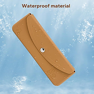 OCEUMAOA Small Cosmetic Bag Makeup Brush Holder Travel Organizer Purse Silicone Pencil Case for School Magic Pouch for Women Compact Mini Small Roll Up Toiletry Brish Bag Covers Set Storage (Pink)