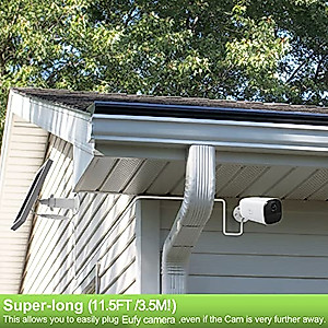 UYODM Solar Panel Compatible with eufyCam 2C/2C Pro/2/2 Pro/E20/E40/E Micro USB, Built-in 2200mAh Battery IP66 Weatherproof &11.5Ft Power Cable, Aluminum Alloy Adjustable Wall Mount 3Pack