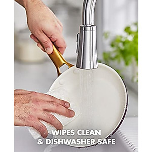 GreenPan Reserve Hard Anodized Healthy Ceramic Nonstick 8" and 11" Frying Pan Skillet Set, Gold Handle, PFAS-Free, Dishwasher Safe, Oven Safe, Merlot Red