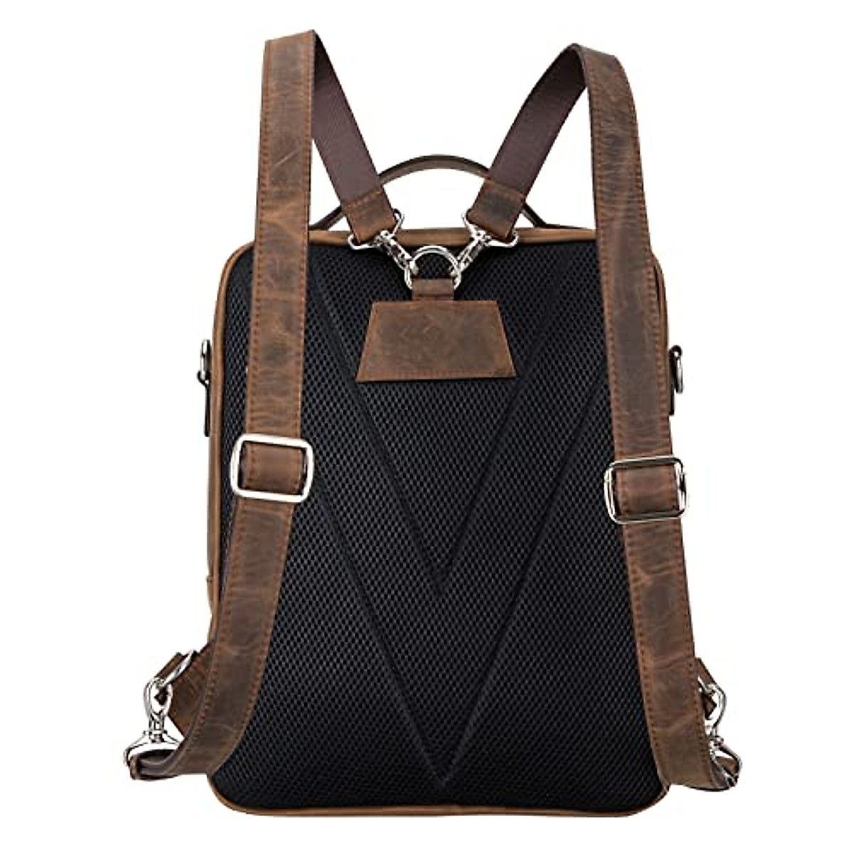 BLACKBROOK Premium Leather Backpack, Hazel Luxurious Genuine Leather Protective Travel Carrying Bag & Backpack, Laptop Bag, Case (Distressed Coffee)