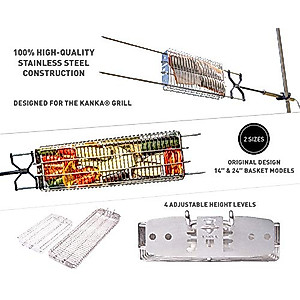 KANKA Grill XL Grill Basket. DOUBLE the size of regular baskets! 100% Stainless Steel