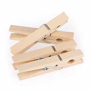 100 Pcs Clothes Pins-Clothespins-2.8" x 0.5"Wooden Clothespins Heavy Duty Outdoor-Clothespin for Hanging Clothing,Home Storage,DIY Project