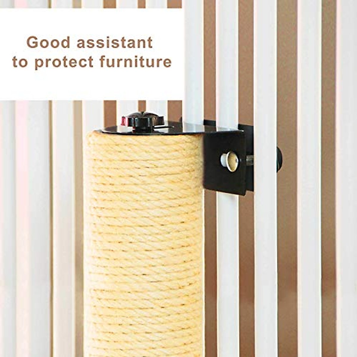 Cat Scratching Post Cage Mounted Cat Scratcher Space-Saving Sisal Scratch Post for Cat Grinding Claws Scratching and Climbing