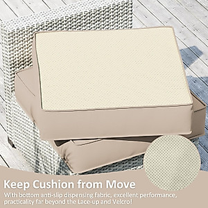 Pakunoda 9 Pack Patio Cushion Covers Outdoor Patio Cushions Covers Replacement Waterproof with Zipper for 5 Pcs Patio Furniture Set, Covers Only,Sand