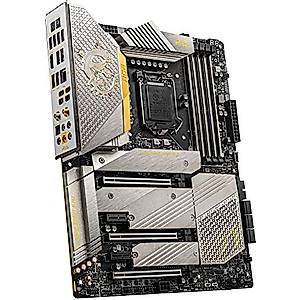 MSI MEG Z590 ACE Gold Edition Gaming Motherboard (ATX, 11th/10th Gen Intel Core, LGA 1200 Socket, SLI/CFX, DDR4, PCIe 4, M.2 Slots, USB 3.2 Gen 2, Wi-Fi 6E, Mystic Light RGB)