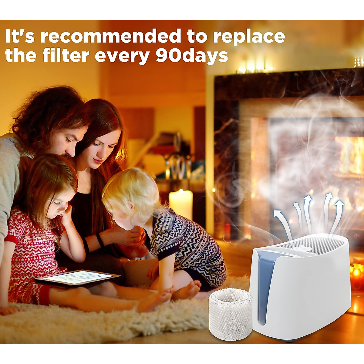WF2 Humidifier Filter Replacement for Vicks WF2 Kaz Vicks V3100 V3500 V3500N V3600 V3800 V3850 V3900 VEV320 Honeywell HCM-300T HCM-315T HCM-350 Sunbeam 1118 Series Humidifier Filters-2 Pack