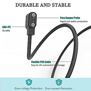 Replacement Charger Compatible with HidrateSpark PRO/HidrateSpark Steel Smart Water Bottle Charger Charging Cable Cord Magnetic USB Cradle Line Accessories (Black)