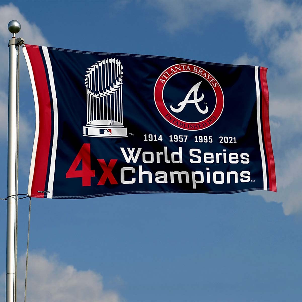 WinCraft Atlanta Braves Years Series Champions 3x5 Foot Grommet Banner Flag