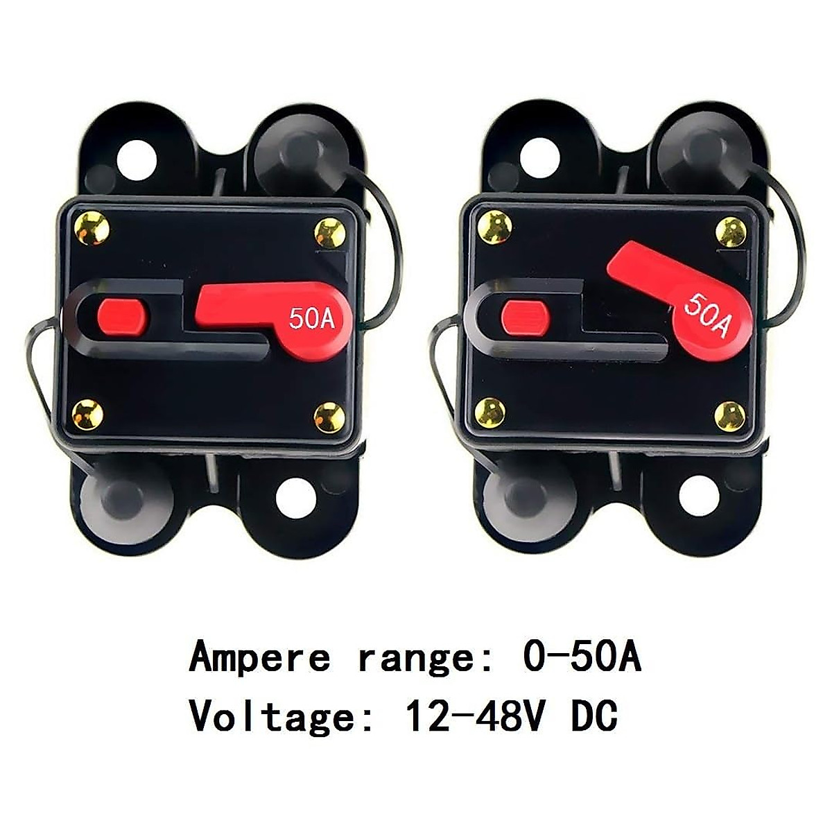 ANJOSHI Circuit Breaker 50amp 50A-300A with Manual Reset Home Solar System Fuse Holder for Car Audio and Amps Protection 12V-48V DC Reset Fuse Inverter Replace Fuses