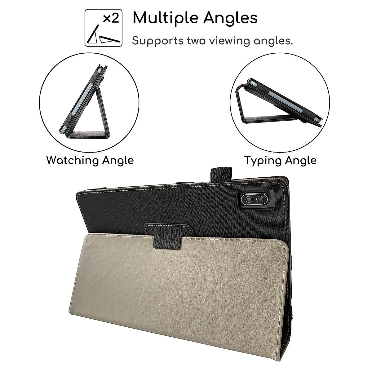 (for BYYBUO 10.1 Tablet) Transwon Case Cover for BYYBUO Smartpad A10_L/ A10/ T10/ T10 Pro/BYYBUO T30 Tablet Case/Oangcc A6 Pro Tablet/GOODTEL G10 Tablet Cases - Black