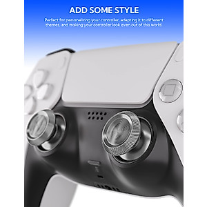 Avericht Metal Thumbsticks for PS5 Controller, Aluminum Joystick Replacement Kit for Dualsense Controller Accessories (Silver)