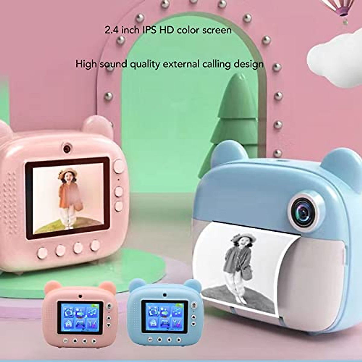Kids Camera, 2.4inch 24MP Dual Cameras Auto 1080P FHD Digital Video Camera for Toddlers, Camera Gift for Your Baby Boys Girls, Maximum Support 64G (Pink)