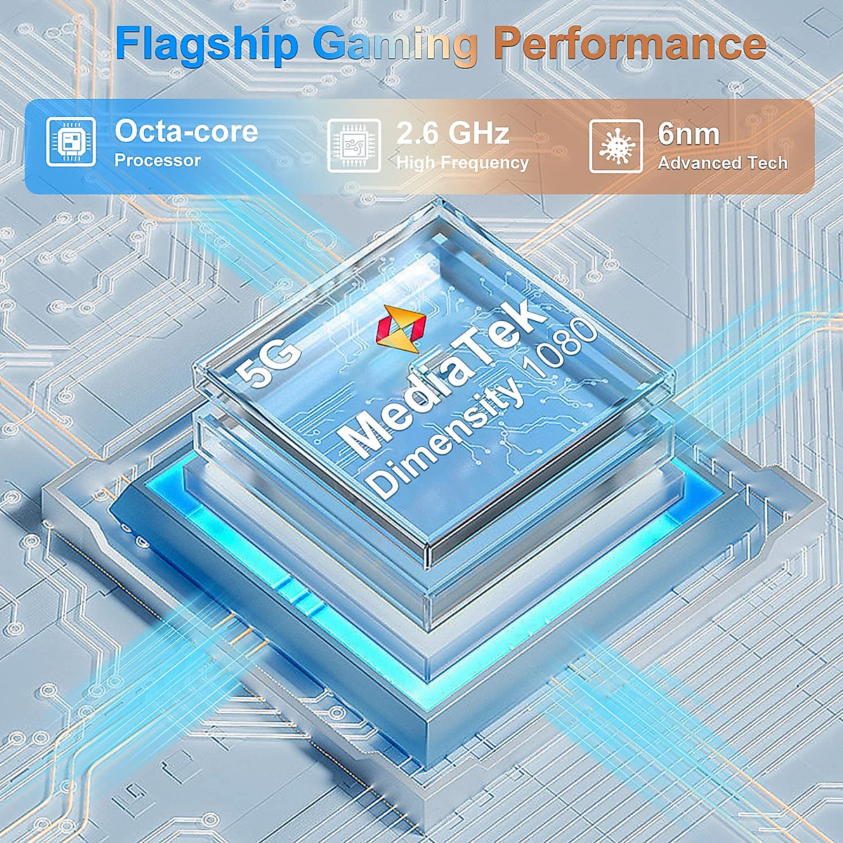 DOOGEE V30T 5G Unlocked Smartphone, 6.58-Inch FHD+ 120Hz Display, 108MP Flagship Camera, 20GB RAM, 256GB Storage, 10800mAh Battery, Rugged Gold