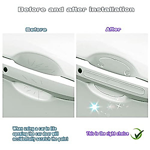 8Pcs 3D Transparent car Door Handle Stickers Door Bowl Paint Anti-Scratch Invisible car Door Handle Scratch Protection Film Anti-Collision Protection Stickers are compatable for Most Models