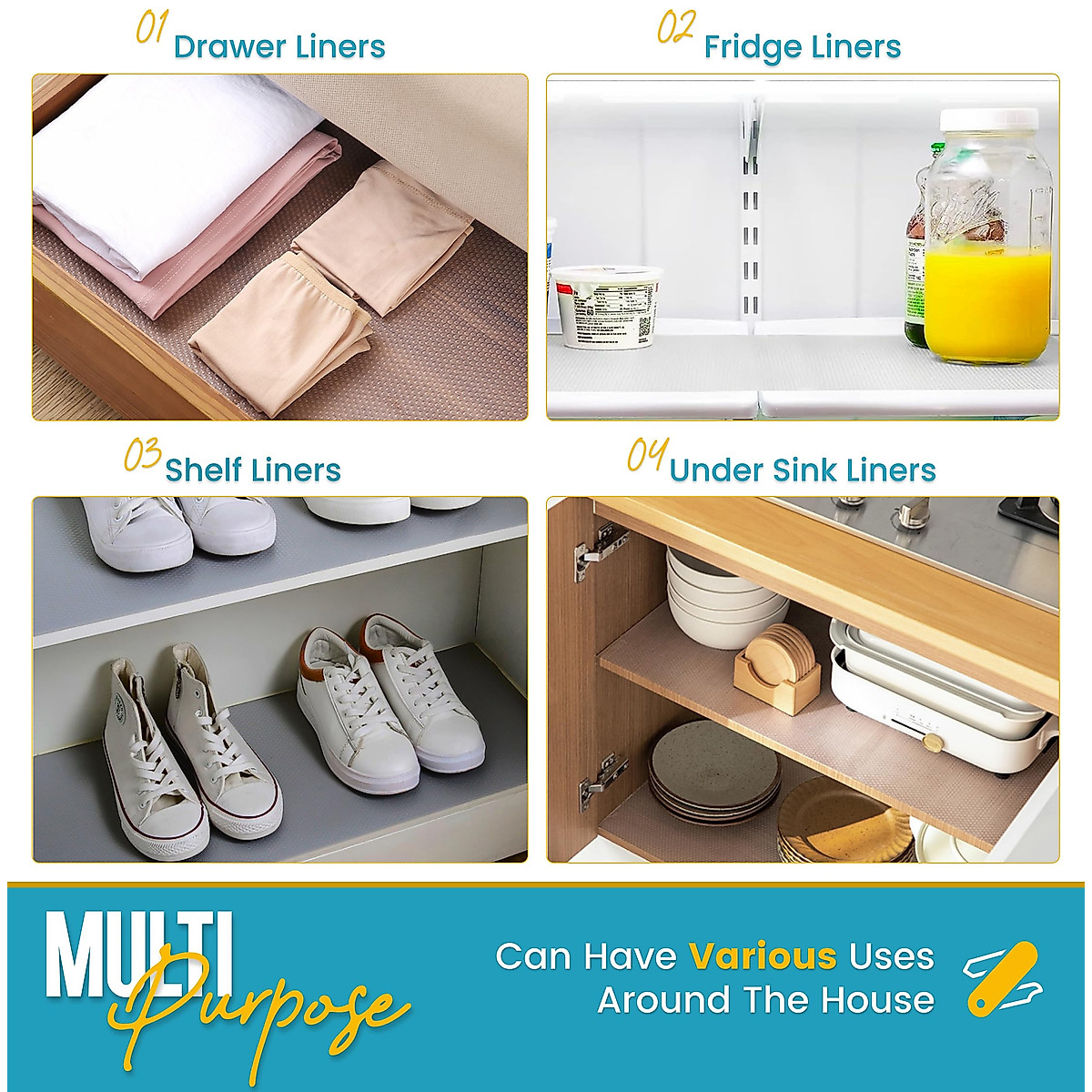 2 Pack Oven Liners and 8 Pack Fridge Liner Sheets Bundle: Shield Your Spaces with Ease - Clean Cooking & Fresh Cooling!