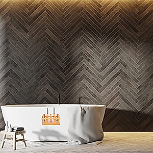 Over The Side Bathtub Caddy: Wood Tub Basket Bathroom Storage Hanging Tray Bath Caddy for Soap Cosmetics Books Phone Tablet