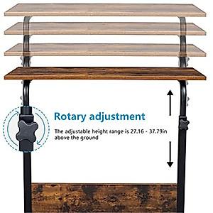CZDYUF Computer Desk Laptop Desk Rolling & Height Adjustable P2 15MM Chipboard & Steel Side Table with Baffle