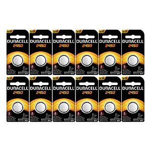 12-Pack Duracell 2450 Batteries 3.0 Volt Lithium Coin Button
