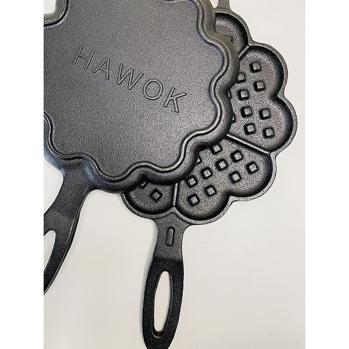 HAWOK Cast Iron Heart Shaped Waffle Iron Waffle Maker…