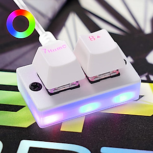 MOTOSPEED K2 OSU Hot Swap Game Keyboards USB Wired RGB Mechanical Keypad with 2 Fully Programmable Keys Brown Switches（White）