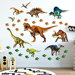DECOWALL DS8-2012 Dinosaur Wall Stickers Wall Decals Peel and Stick Removable Wall Stickers for Kids Nursery Bedroom Living Room d?cor