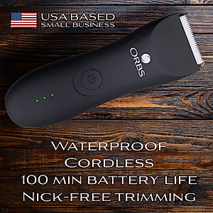 Orbs™ Electric Trimmer for Men, Premium Ball Trimmer/Shaver for Men, Waterproof Groin and Body Shaver Groomer, Replaceable Ceramic Blade Heads,100 Min Battery Life