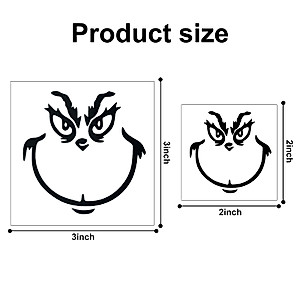 20Pcs Christmas Stickers,Christmas Decorations Face Decals Vinyl Sticker,Grinchmas DIY Ornaments,Stickers for Water Bottles,Party Decorations Supplies,15 Pcs of 3 inches and 5 Pcs of 2 inches