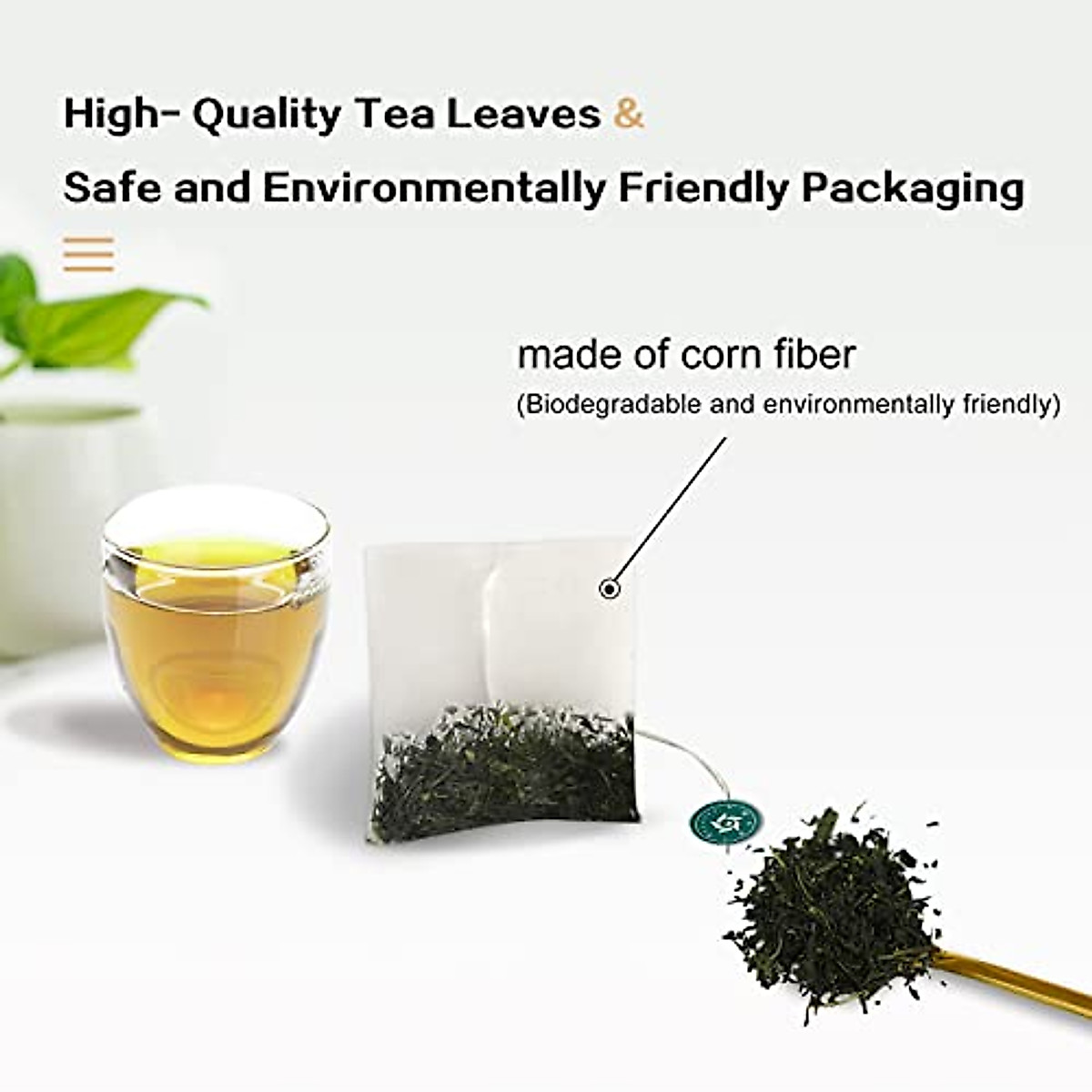 RIANTEA Organic White Tea Bags Cold & Hot Brew 36 Count, Sugar Free Low Caffeine Ice White Peony Tea, Non-GMO Natural Premium Tea Leaf, 2.5 OZ (72g)
