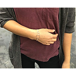 EFYTAL 40 Birthday Gifts, 925 Sterling Silver 4 Ring Bracelet for Women, 4 Circles Jewelry, Gifts for 40 Year Old, 40th Birthday Gifts for Sister