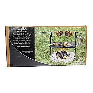 Texsport Heavy Duty Adjustable Outdoor Camping Rotisserie Grill and Spit