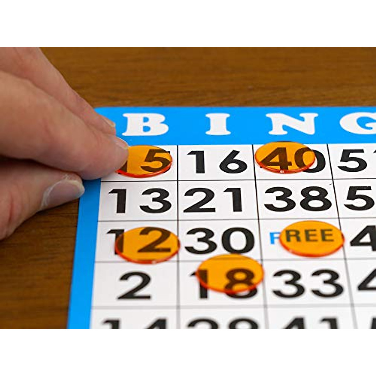 Regal Bingo Plastic Bingo Chips 1000 Pcs - Clear Transparent Counters Game Chips Set for Board Game - Fun Bingo Night - 3/4 Inch Orange Color