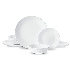 Corelle Livingware 12 Piece Dinnerware Set, Winter Frost White , Service for 4