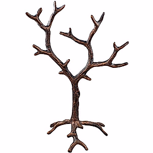 Solid Metal Jewelry Tree Display Stand / Decor Piece - Rustic Copper Finish