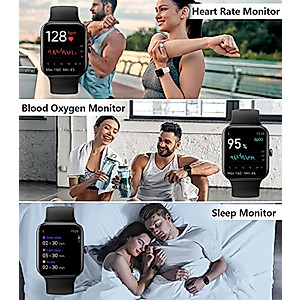 RIVERSONG Smart Watch, Smart Watches Compatible with iPhone Android for Men Women, 5ATM Waterproof Smartwatch Fitness Tracker with Heart Rate Blood Oxygen Sleep Monitor, Motive 3S