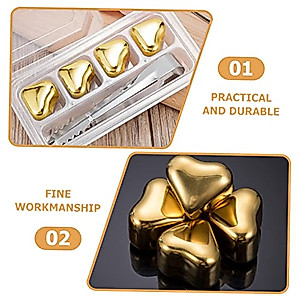 Alipis 3 Sets Stainless Steel Ice Pellets Light Ice Cubes for Drinks Bruins Gifts for Men Bejeweled Kit Steel Ice Cubes Ice Cubes Reusable Mens Stocking Stuffers Man Heart Golden Ice Tart