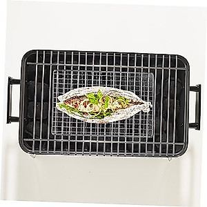IFANLANDOR 1 Pc Stainless Steel Grill Grilling Grid Roasting Rack Charcoal Grill Grate BBQ Wire mesh Stainless Steel mesh mat Smoker mesh Grate Charcoal BBQ Barbecue Mesh Camping Smoky