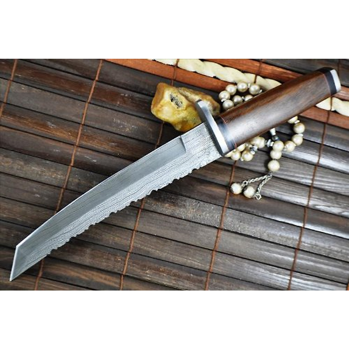 Perkin - Handmade Damascus Hunting Knife - Tanto Balde