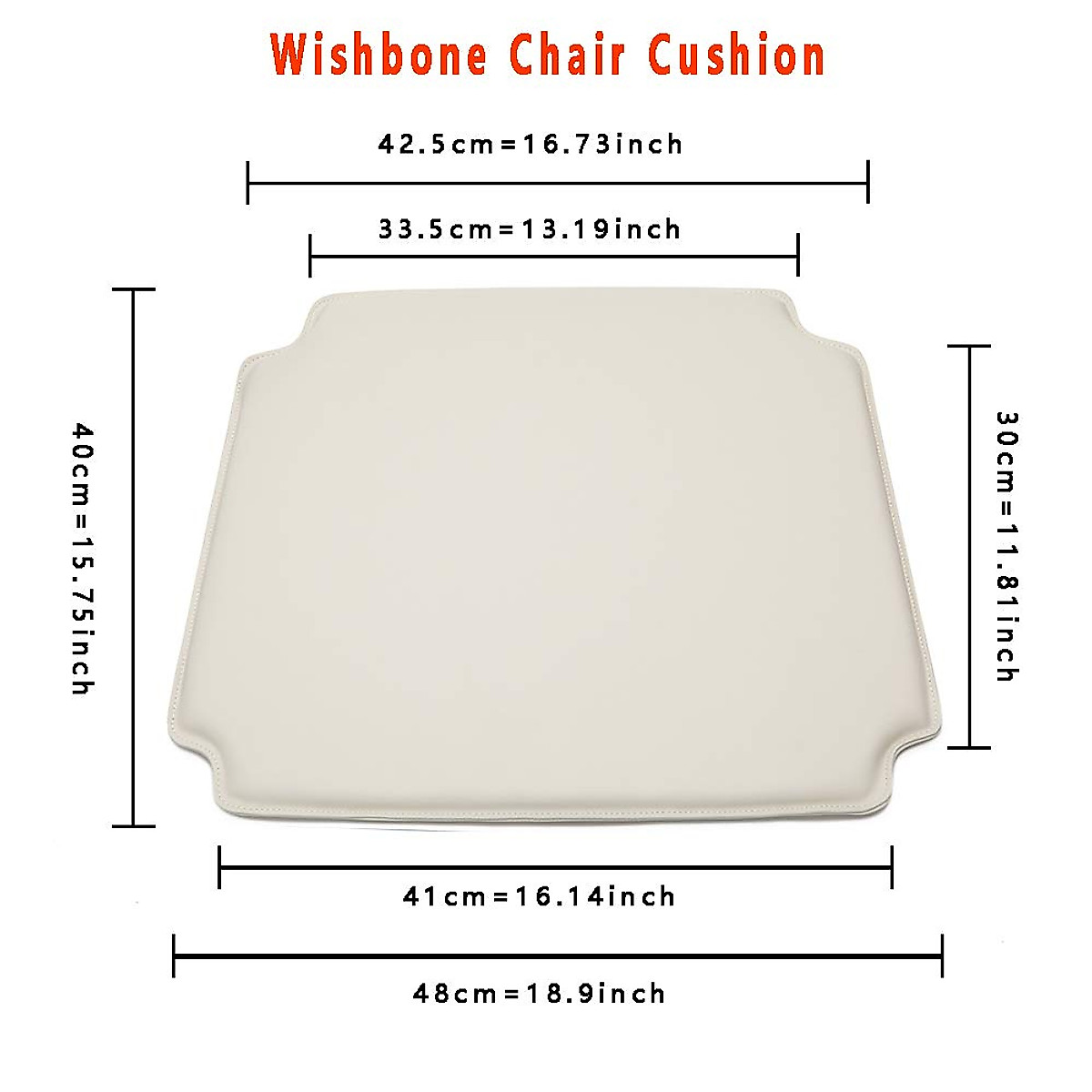 VODUR Wishbone Chair Cushion, Quality PU and Soft Foam Chair Seat Cushion, Seat Cushions/Pads for Hans Wegner Y Chair (White)